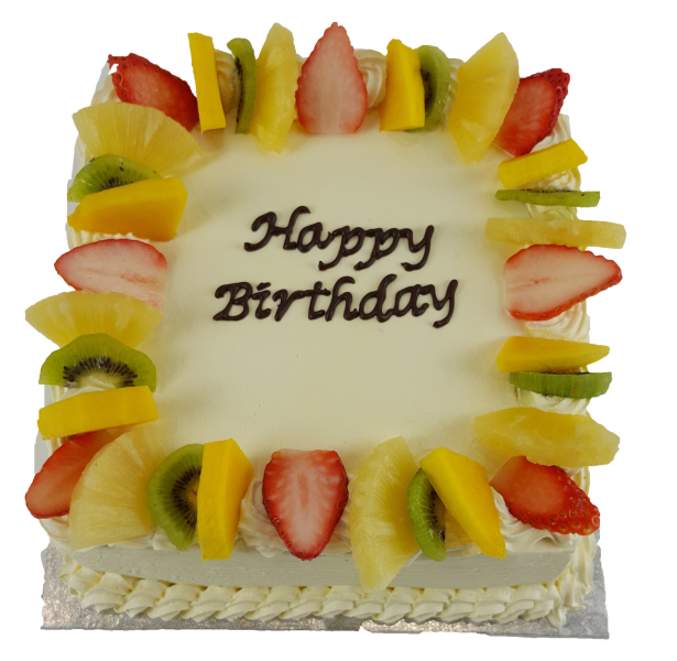 Birthday Cake with Fruit Topper