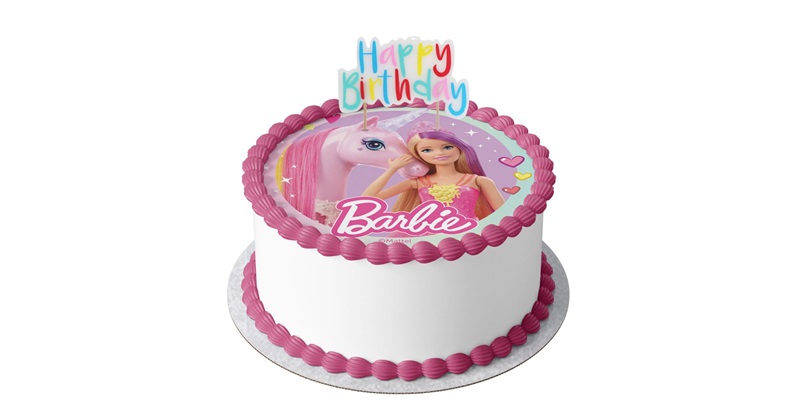 Barbie Cake with Happy Birthday Candle | Barbie Cakes | Caker Street