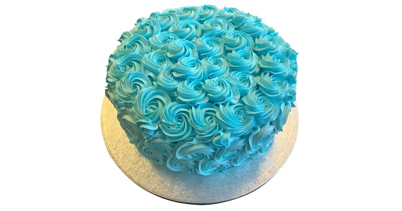 Blue Swirl Fresh Cream Cake