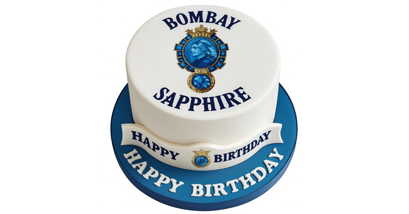 Bombay Sapphire–themed cake