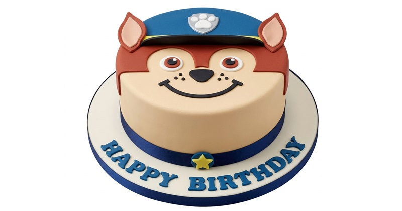 Paw Patrol Chase Birthday Cake | Kids Character Cakes UK
