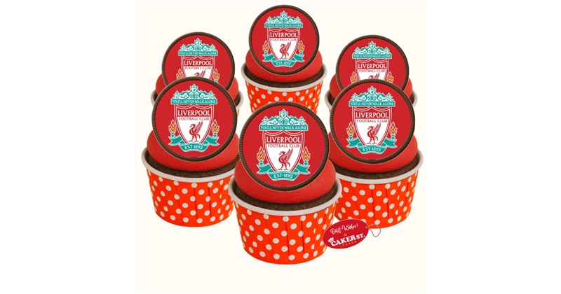 Chocolate Disc Liverpool Football Cupcakes