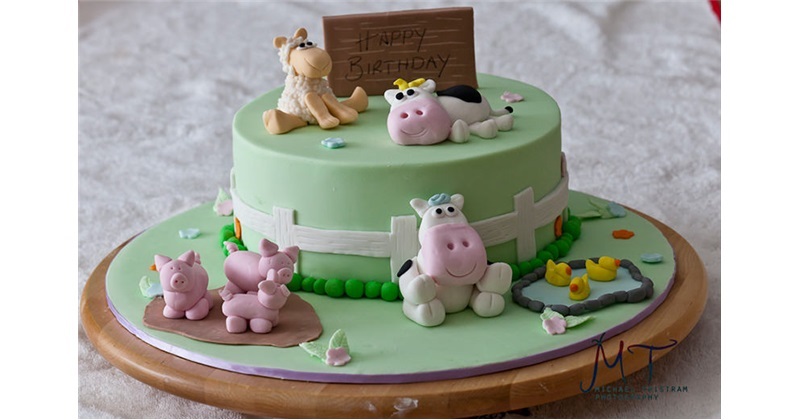 Chocolate Pig Farm Birthday Cake