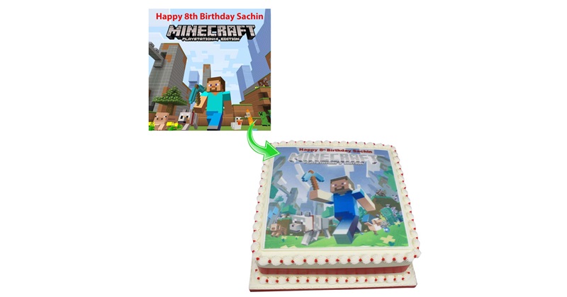 Minecraft Photo Cake