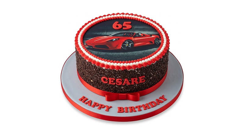 Personalised Red Ferrari Car Birthday Cake | Custom Age | Caker Street