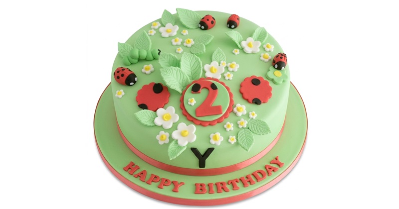Ladybug Birthday Cake for Kids | Custom Age & Name | UK Delivery