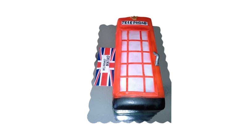 Phone booth cake