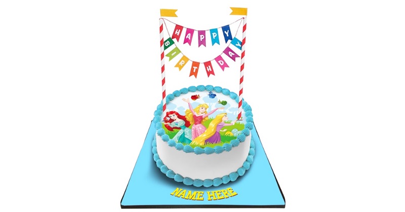 Princess Cake with Happy Birthday Bunting