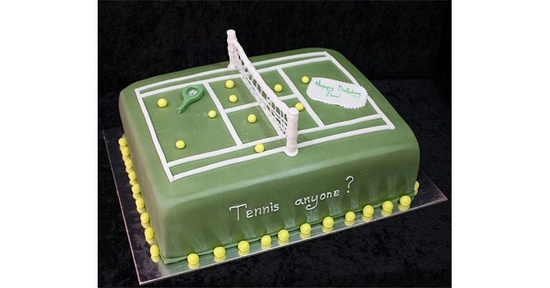 Tennis theme birthday cake