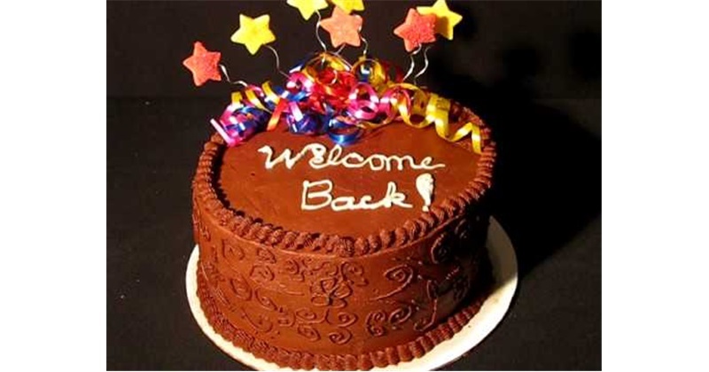 Welcome back cake