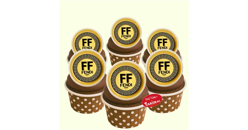White Chocolate Fendi Themed Cupcakes