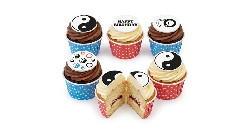 Yin Yang Birthday Cupcakes | Unique Balance Theme | UK Delivery
