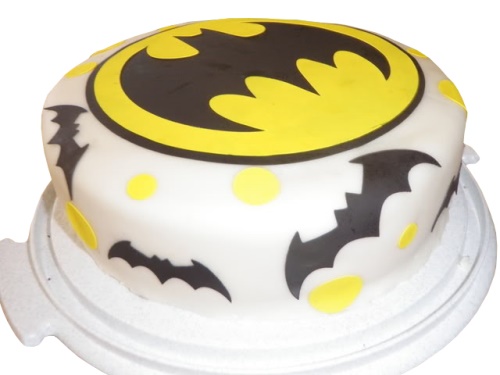 Batman round logo cake