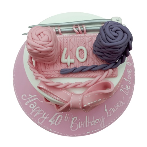 Knitting themed Cake