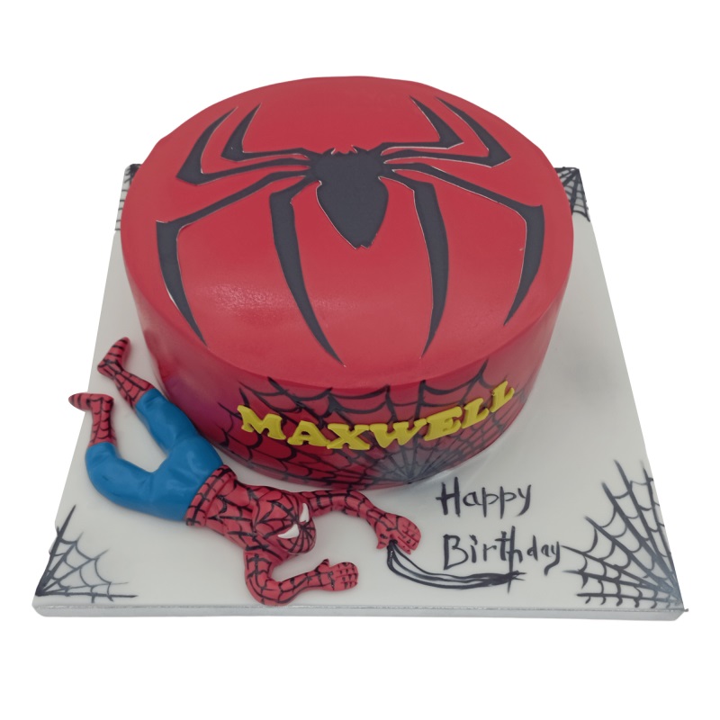 In Action Spiderman Birthday Cake