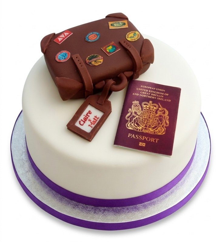 Travel Birthday Cake | Passport & Suitcase Design | UK Delivery