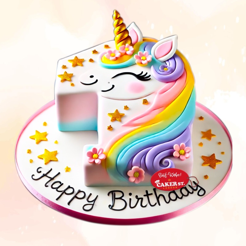 Unicorn Number 1st Birthday Cake for Girls | 1st Birthday Cake for ...